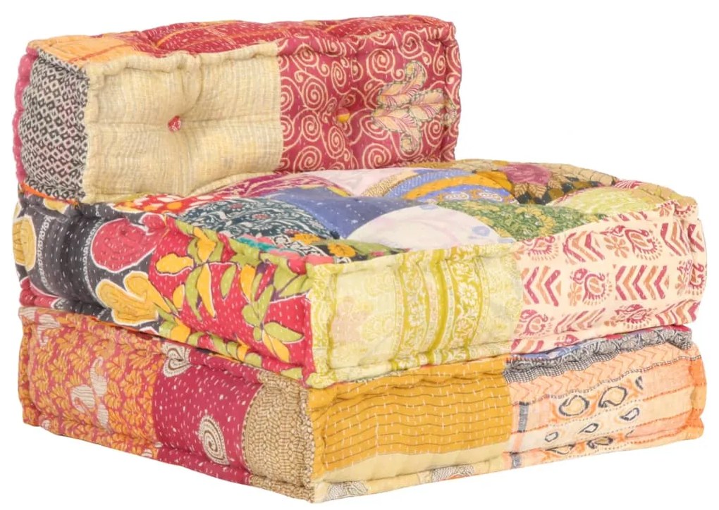 vidaXL Marketos Modulární pouf patchwork textil