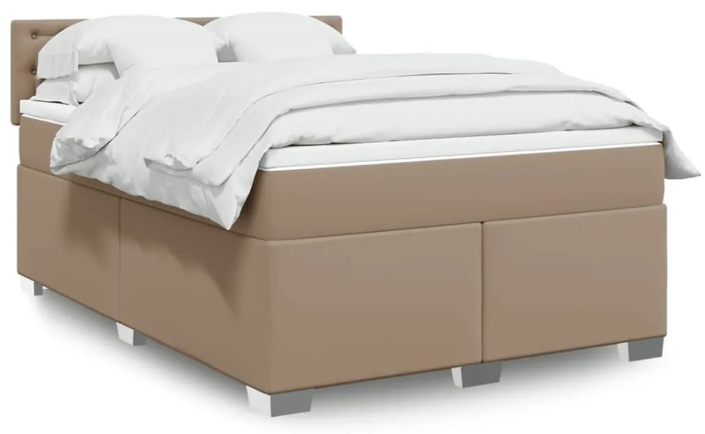 Box spring postel s matrací cappuccino 160x200 cm umělá kůže 3286131