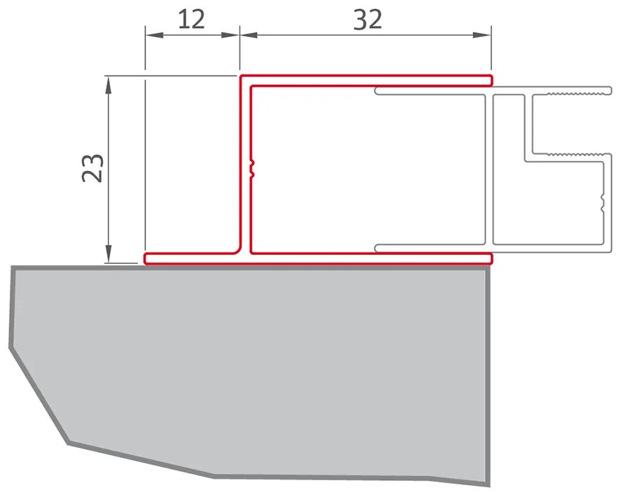 Roth Postranní profil LEGA Varianta: šířka: 15 mm, výška: 1900 mm - (P5841), Barva profilů a typ výplně: profily: brillant