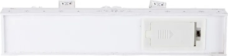 Dřevěná LED dekorace VESNICE bílá délka 45 cm
