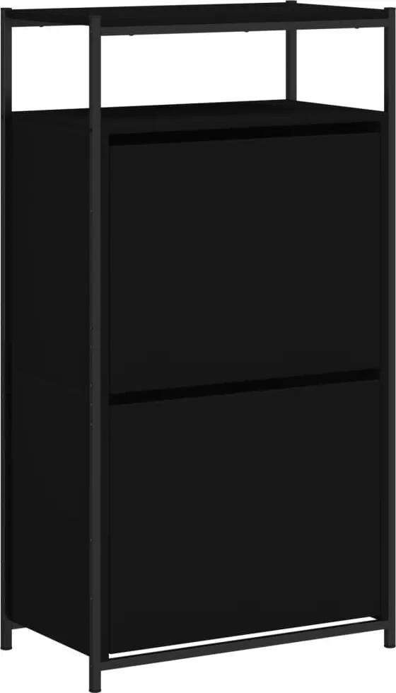 vidaXL Botník 60 x 34 x 112 cm kompozitní dřevo [840029] Barva: Černá