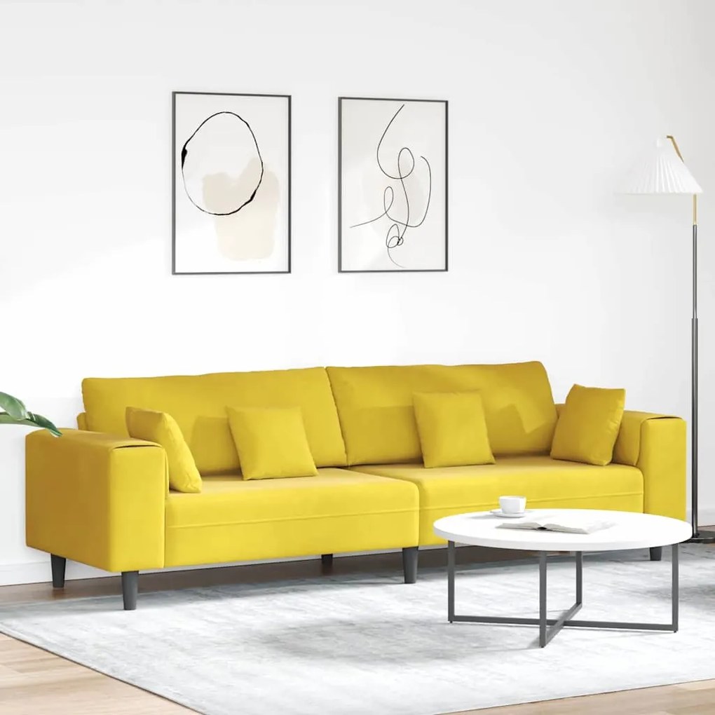 Pohovka Žlutá 250 x 77 x 76 cm samet 3335159