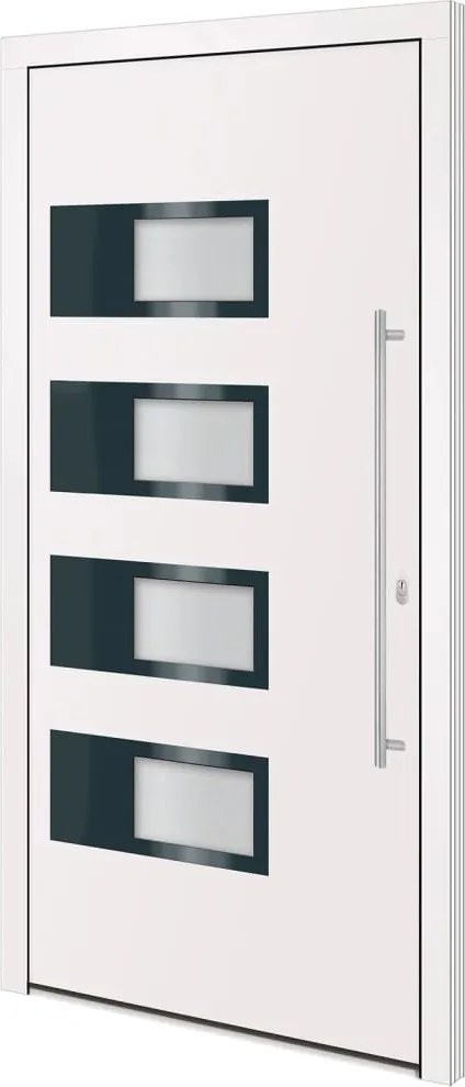 vidaXL Vchodové dveře bílé 110 x 210 cm hliník a PVC