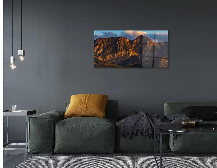 Obraz na skle Horské slunce 120x60 cm