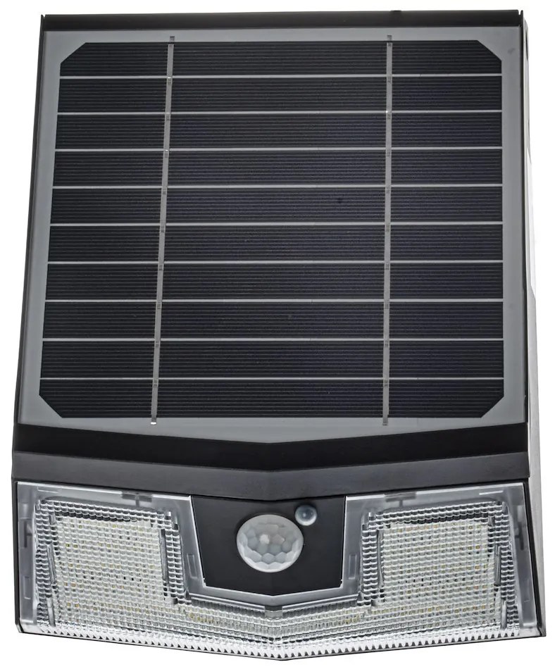 Exteriérové ​​solární nástěnné LED svítidlo Solar, 1x LED 7w, černá, pohybový senzor