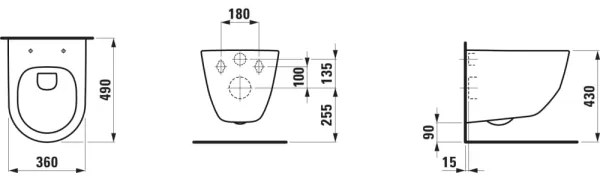 LAUFEN H8209650000001 - Závěsné WC PRO keramika/bílá