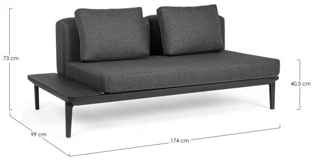 BIZZOTTTO zahradní pohovka MATRIX antracit 0663422