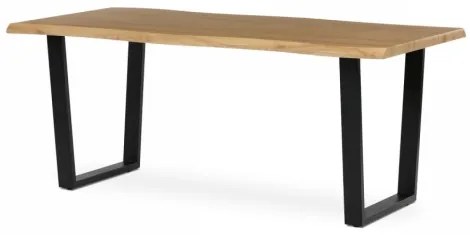 Jídelní stůl 180x90 divoký dub kovová noha ve tvaru U černý matný lak HT-F4218 OAK