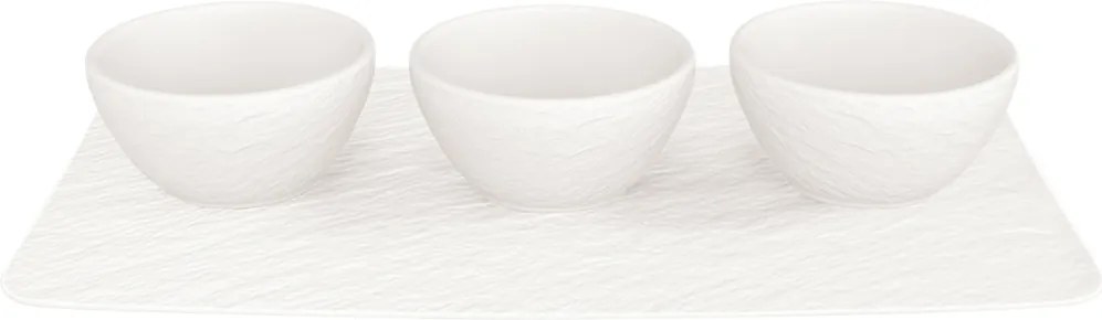 Villeroy&Boch Villeroy & Boch Manufacture Rock Blanc sada misek na dip s podnosem