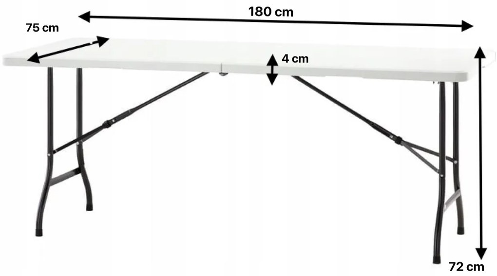 Skládací cateringový stůl PEGGY 180 cm hnědý