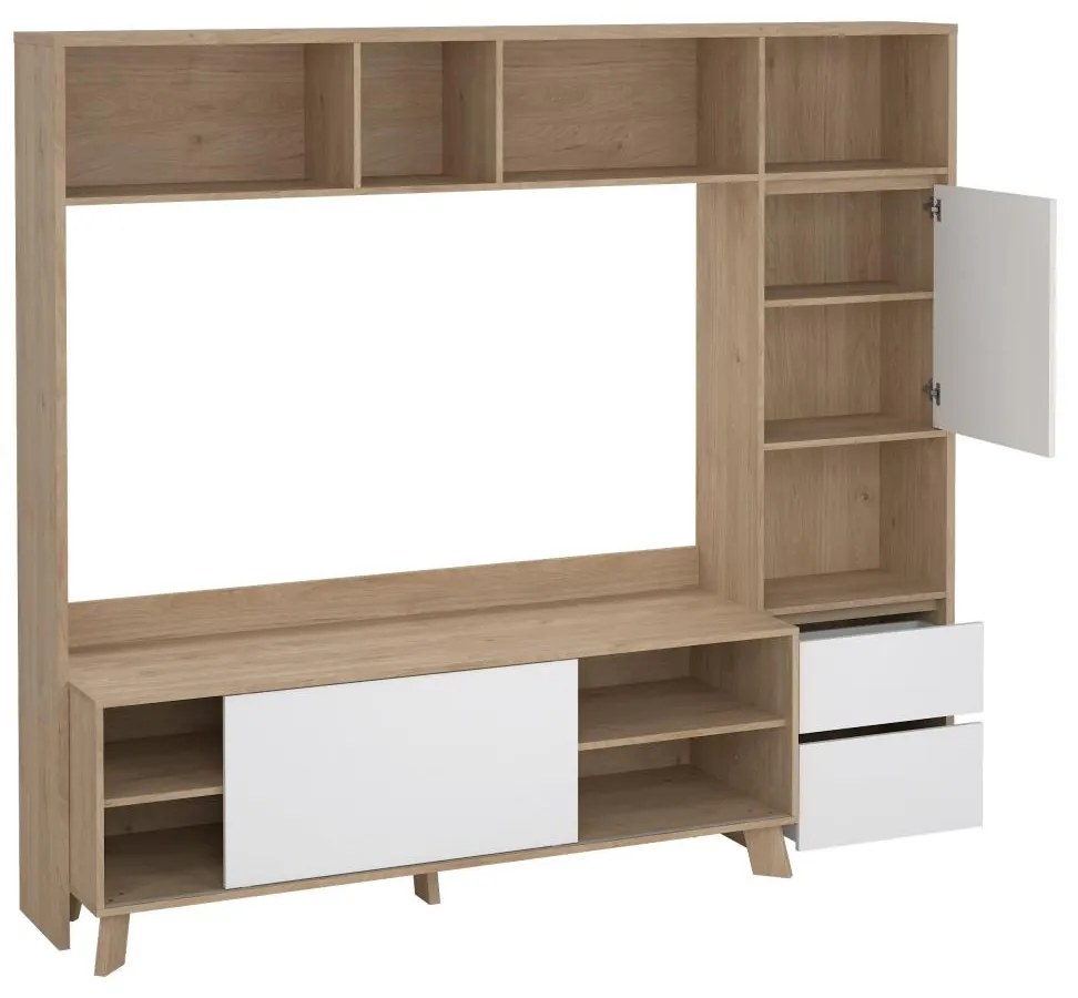 Tvilum TV stěna Nerea 320 jackson hickory/bílý lesk