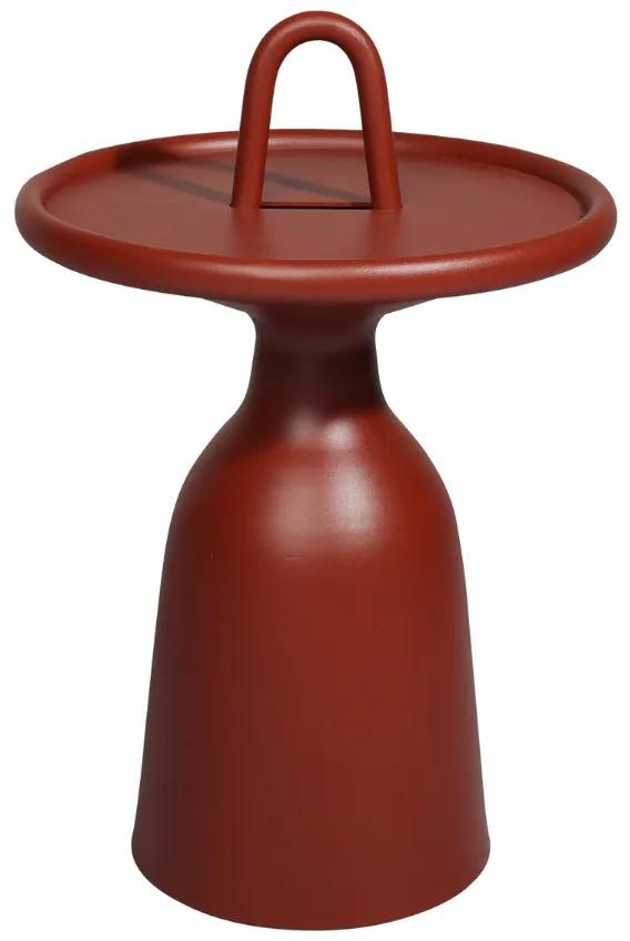 Červený hliníkový zahradní odkládací stolek No.104 Mindo 40 cm