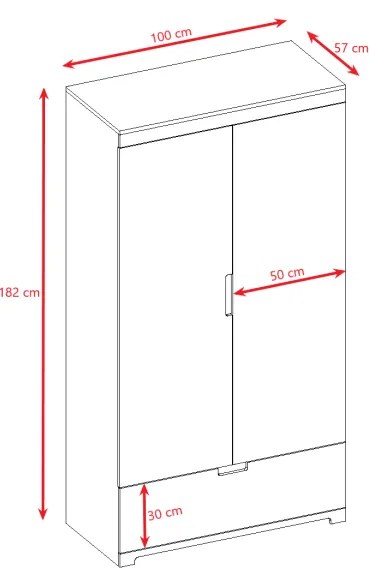 Dětská skříň Tomi 100 cm bílá