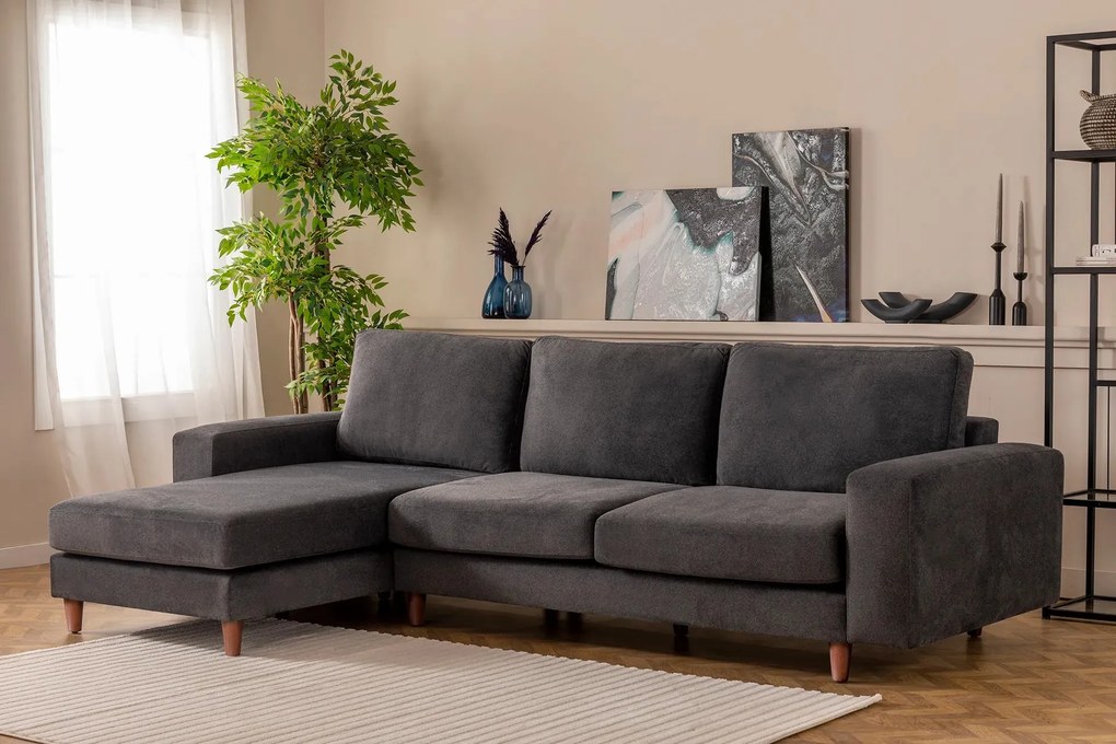 Hanah Home Rohová pohovka BERLIN levá antracitová