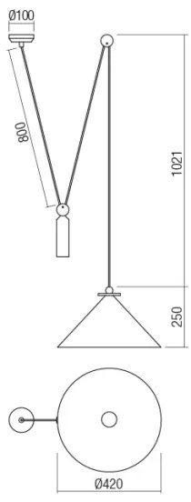 Redo 01-1545 - Lustr na lanku KALIMBA 1xE27/42W/230V pr. 42 cm pavouk bronz