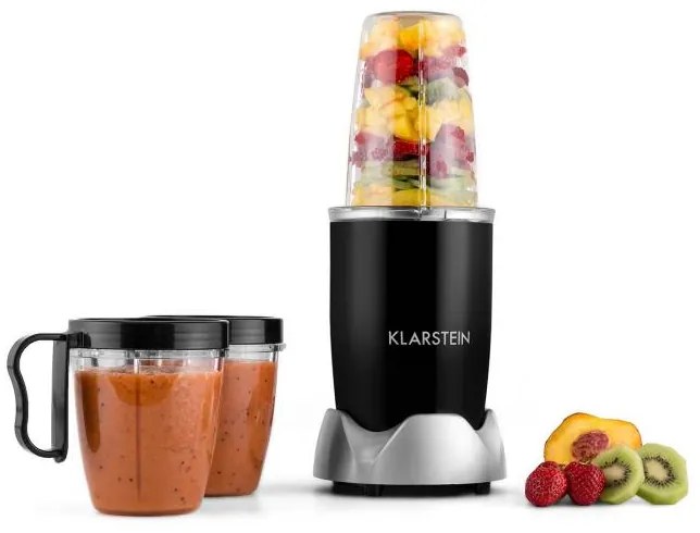 Klarstein NutriRocket, 700 W, černý, multifunkční mixér / smoothie, desetidílný