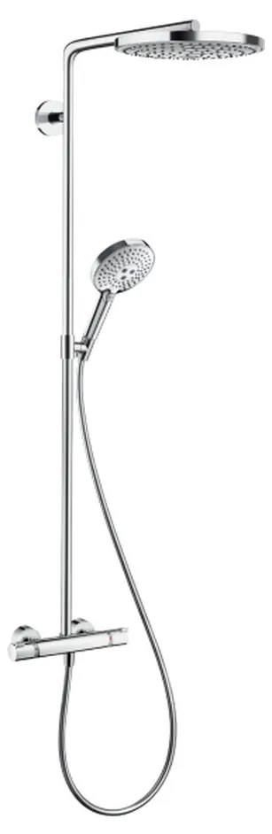 Hansgrohe Raindance Select S - sprchový systém Showerpipe 240 2jet, termostatická sprchová baterie, bílá / chrom 27129400