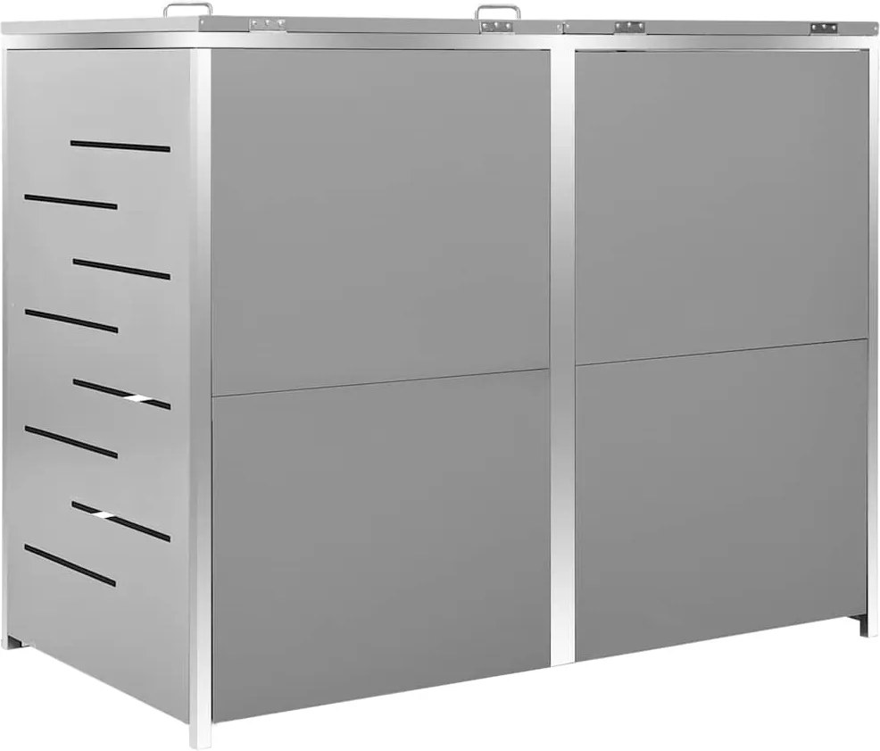 Přístřešek na dvě popelnice 138 x 77,5 x 115 cm nerezová ocel 149559