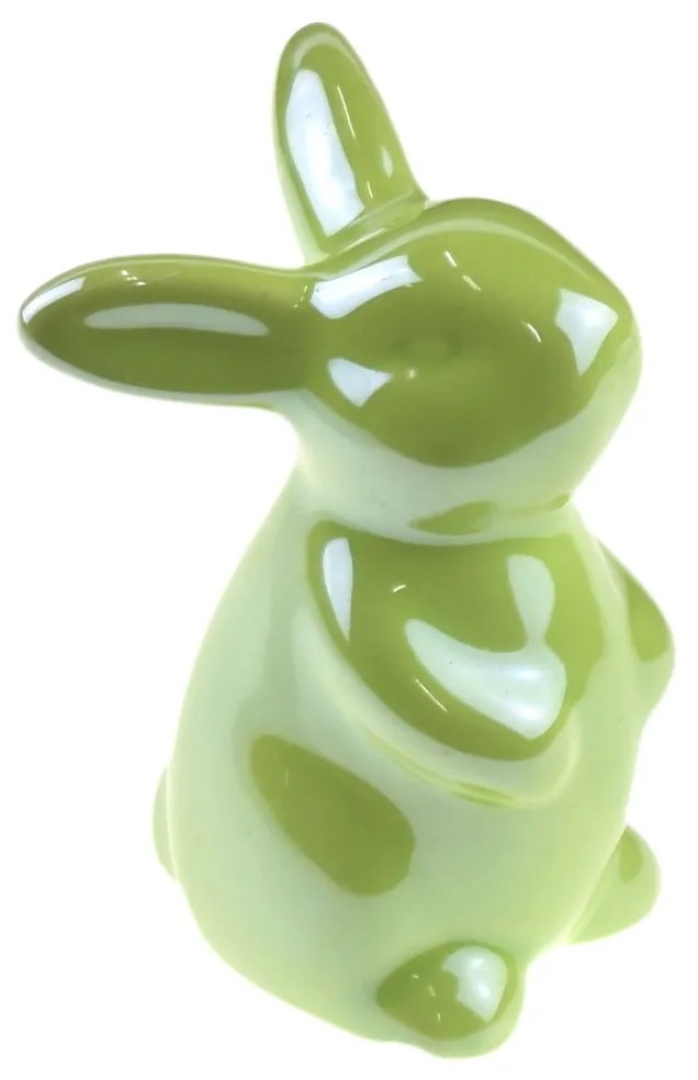 Zajíček keramický zelený 9 cm