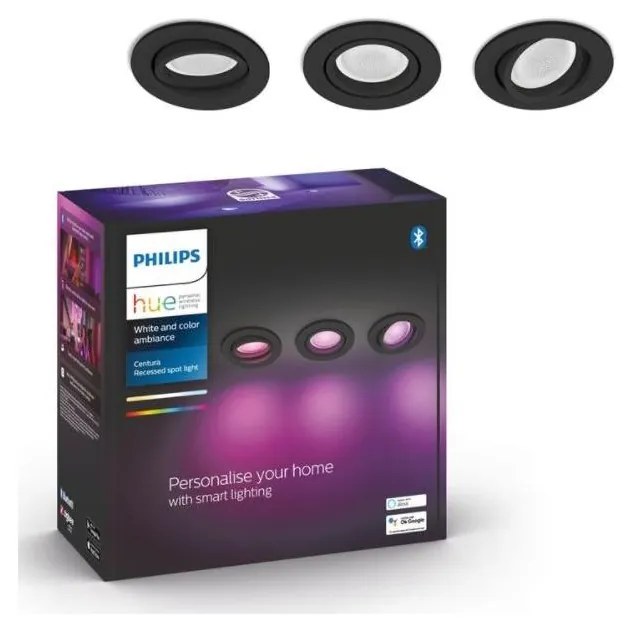 Philips - SADA 3x LED RGB Stmívatelné podhledové svítidlo Hue CENTURA 1xGU10/5,7W/230V 2000-6500K