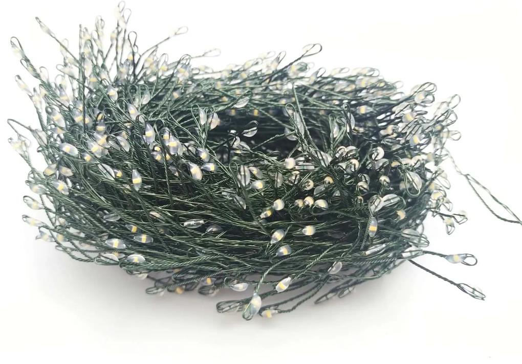 Vánoční LED světelný mikro řetěz, teplá bílá, s 8 programy, 20M, 800LED