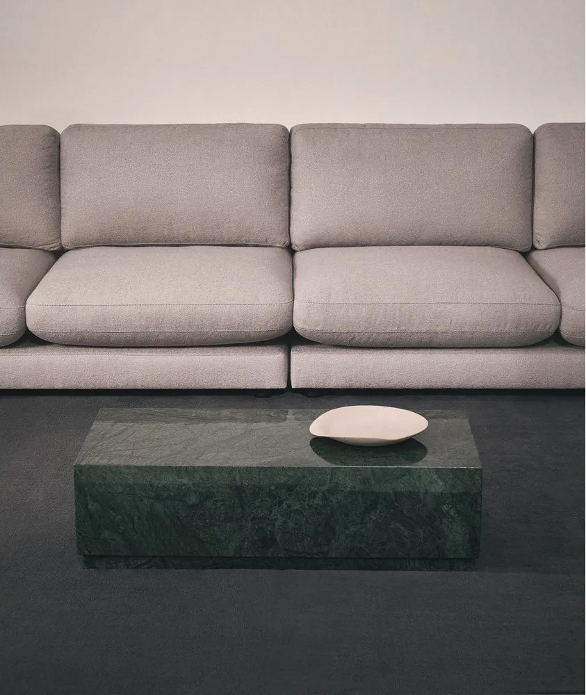 Zelený mramorový konferenční stolek 50x100 cm Sorein – Kave Home