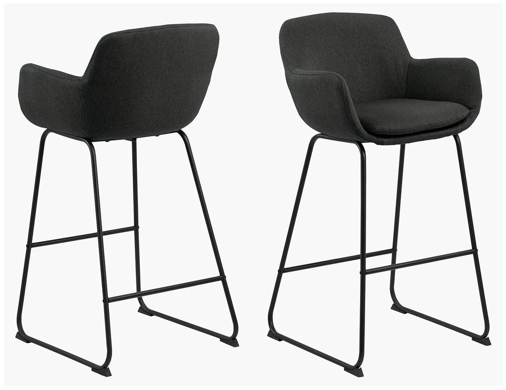 ACTONA Sada 2 ks − Barová židle Lisa šedá 100 × 52 × 53 cm