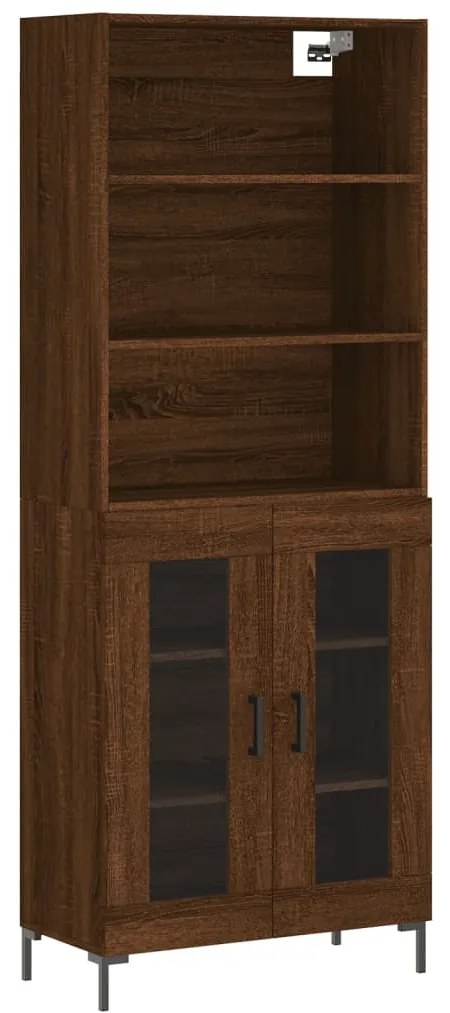Skříň highboard hnědý dub 69,5 x 34 x 180 cm kompozitní dřevo,  3189324