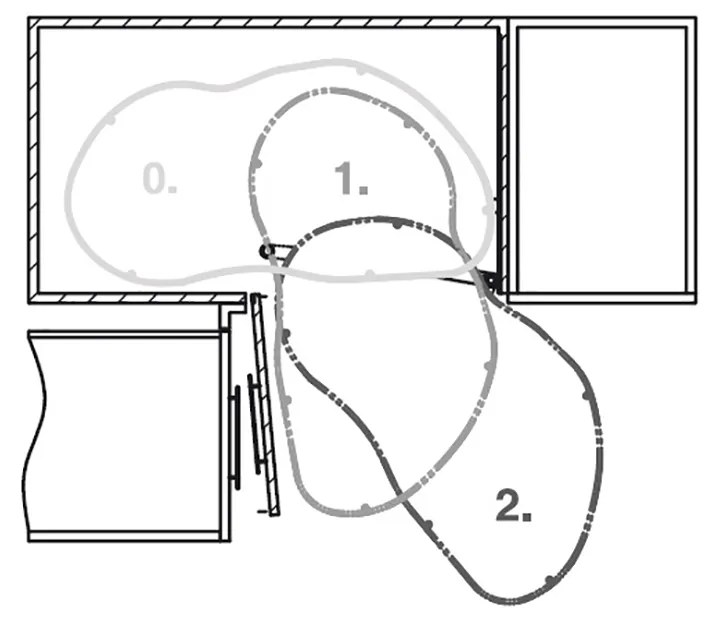 CREATIVA se | dolní skříňka CRE-25D rohová + výsuvné police | 60x110 cm | VÝBĚR KORPUSU | šedá lesk