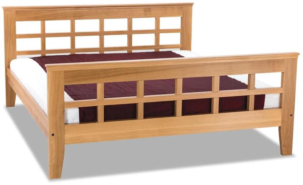 Krajča Manželská postel z masivu Lea 160 x 200 cm Povrchová úprava: Černá, Druh dřeva: Dub