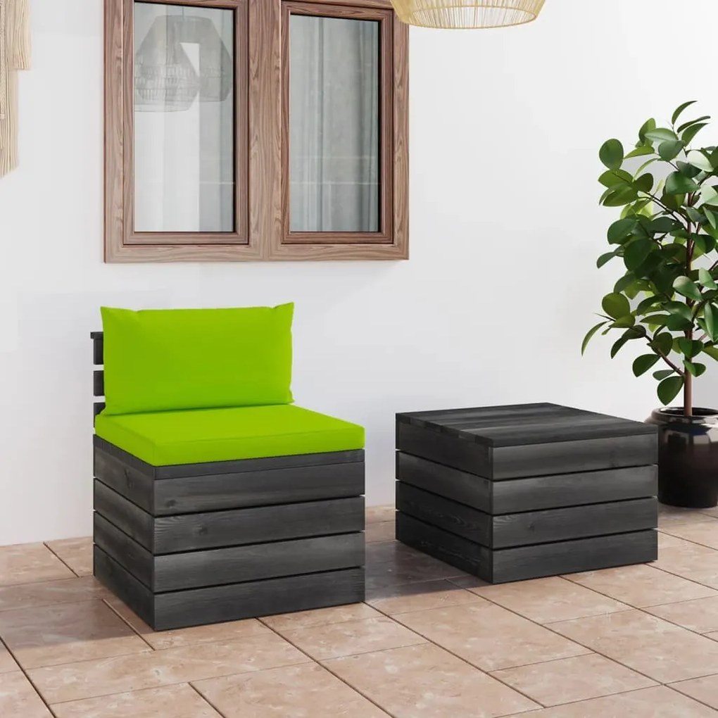 vidaXL 2dílná zahradní sedací souprava z palet + podušky borové dřevo [3061663] Barva polštáře: Béžová