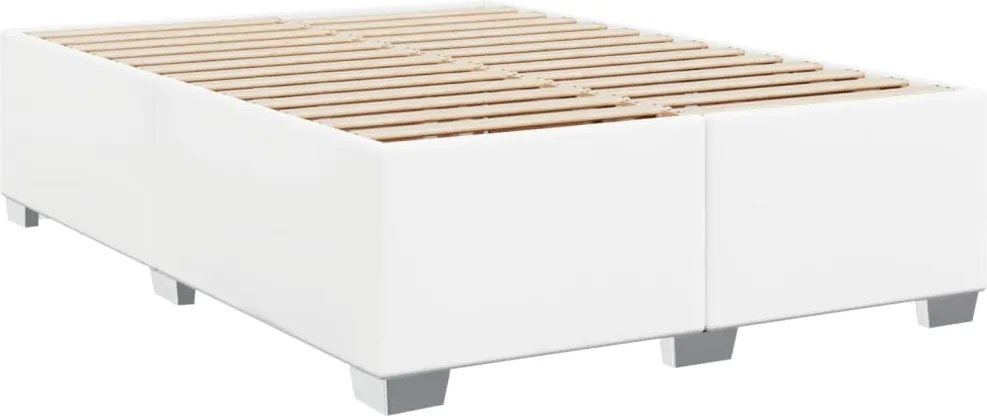 Box spring postel s matrací bílá 140 x 190 cm umělá kůže 3285210