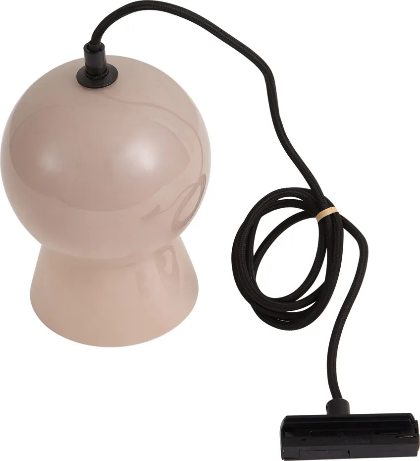 Retro závěsná lampa černá s béžovým sklem pro 1-fázový kolejnicový systém - Iconic Bell