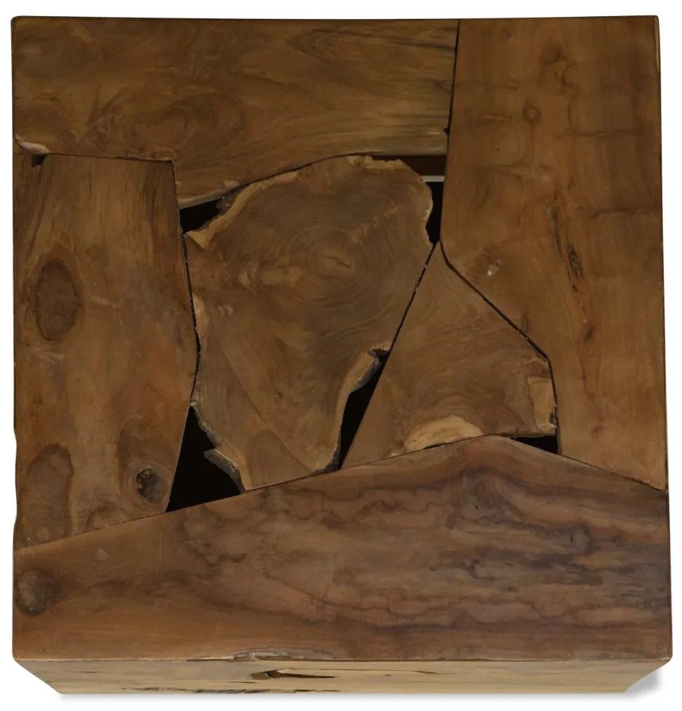 Konferenční stolek, pravý teak, 50x50x35 cm, hnědý - Default Title
