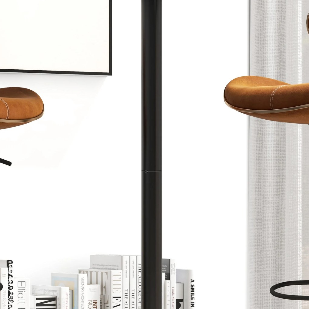 HOMCOM Barový stůl bistro Ø60 x 102 cm Kulatý stůl pro večírek nebo bar, černý