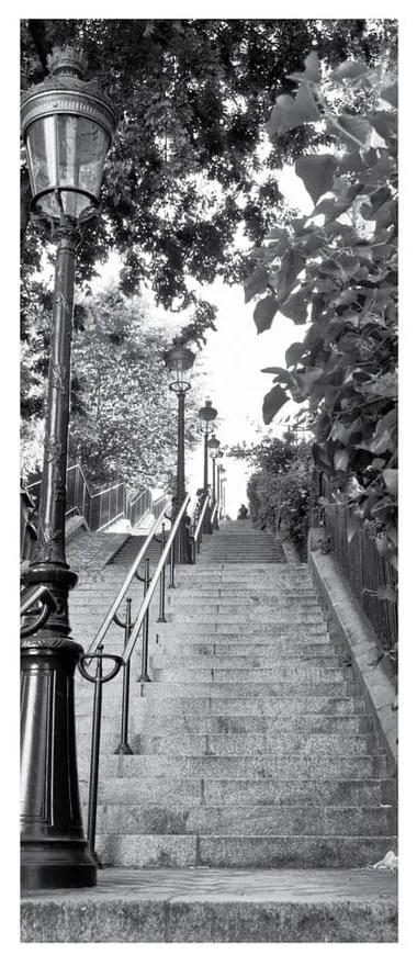 Adhezivní samolepka na dveře Ambiance Parisian Stairs