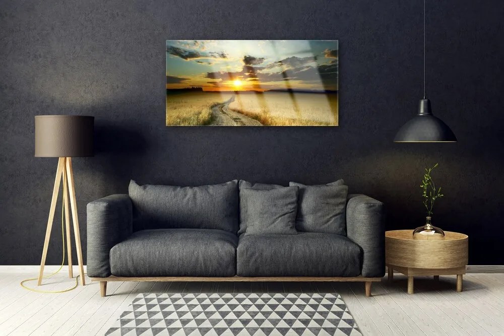 akrylový obraz Cestička Pole Krajina 100x50 cm