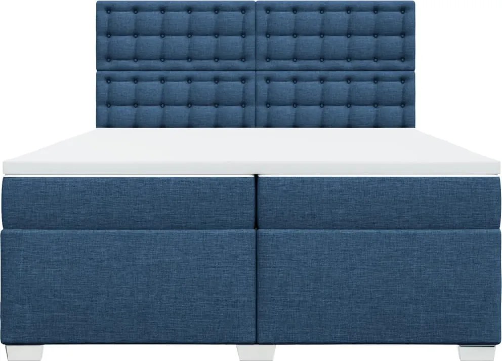 Box spring postel s matrací modrá 200x200 cm textil 3292915