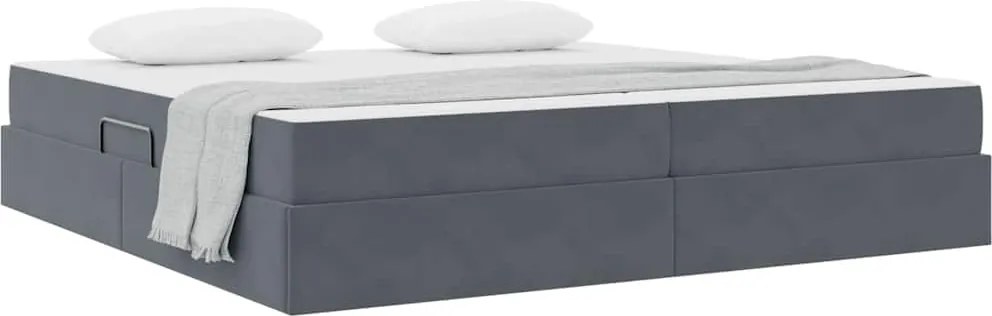 Postel s úložným prostorem a matrací Tmavě šedá 200 x 200 cm 3399743