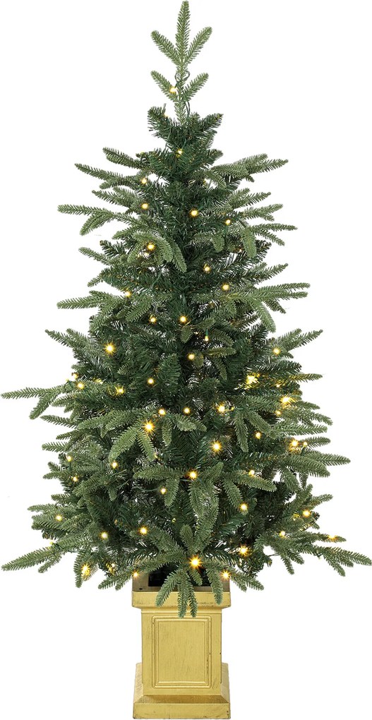 HOMCOM Umělý vánoční stromek, 120 cm Jedle s 110 LED osvětlením 147 špiček, 2 barvy světla, Dálkové ovládání