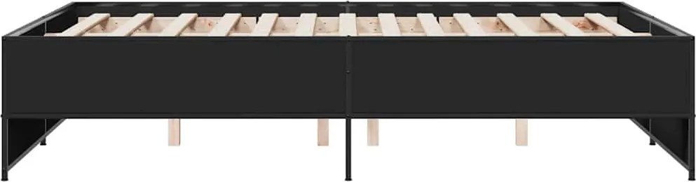 Rám postele černý 135 x 190 cm kompozitní dřevo a kov 3279902