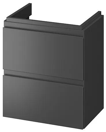 Cersanit Moduo Slim, závěsná umyvadlová skříňka 60x38x57 cm, antracitová matná, S590-088