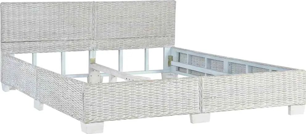 Rám postele šedý přírodní ratan 160 x 200 cm 283092