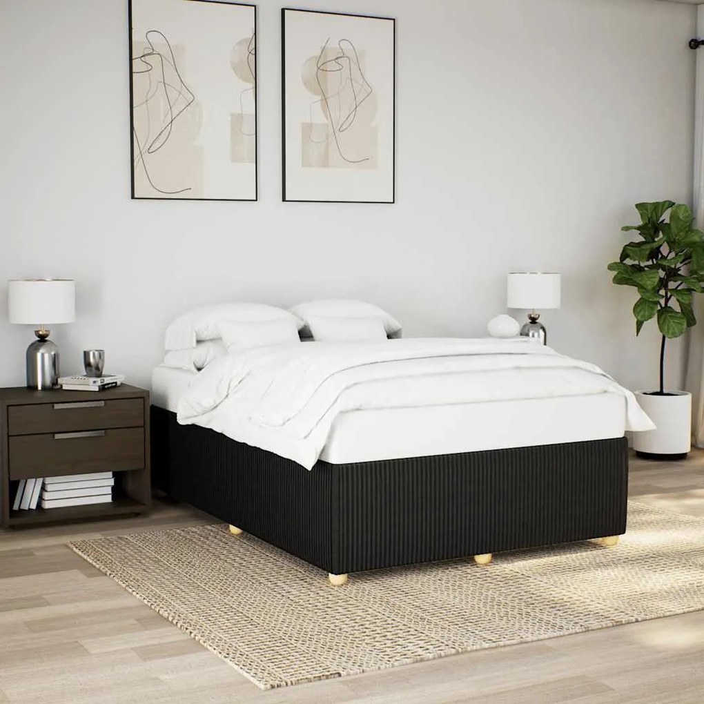 Rám postele bez matrace černý 140 x 190 cm textil 3284937