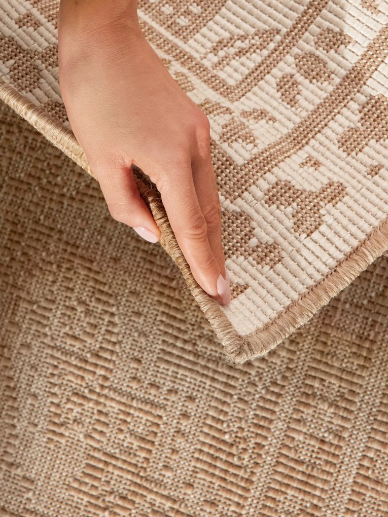 NORTHRUGS, Běhoun Duet Rosel 106252 Beige/White - na ven i na doma, 80x250, béžová, chodba / předsíň