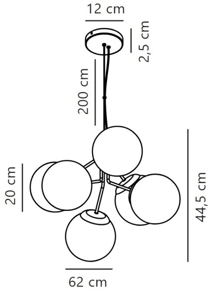 Nordlux - Lustr na lanku IVONA 6xE27/28W/230V černá