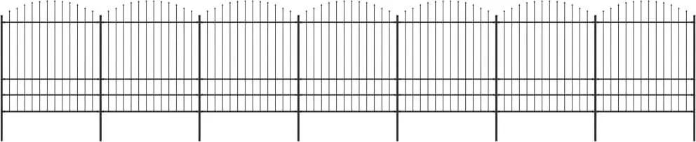 vidaXL Zahradní plot s hroty ocel (1,75–2) x 11,9 m černý [277754]