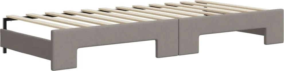 Válenda s přistýlkou a matracemi taupe 100 x 200 cm textil 3196842