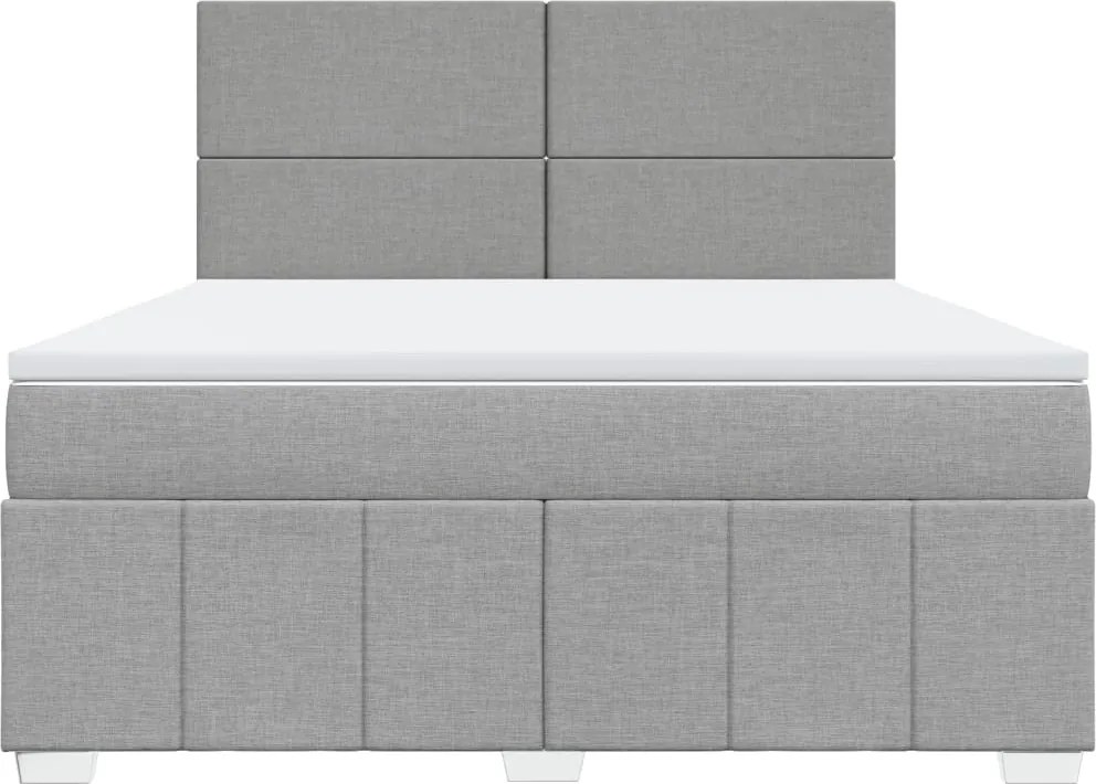 Box spring postel s matrací světle šedá 180 x 200 cm textil 3294040