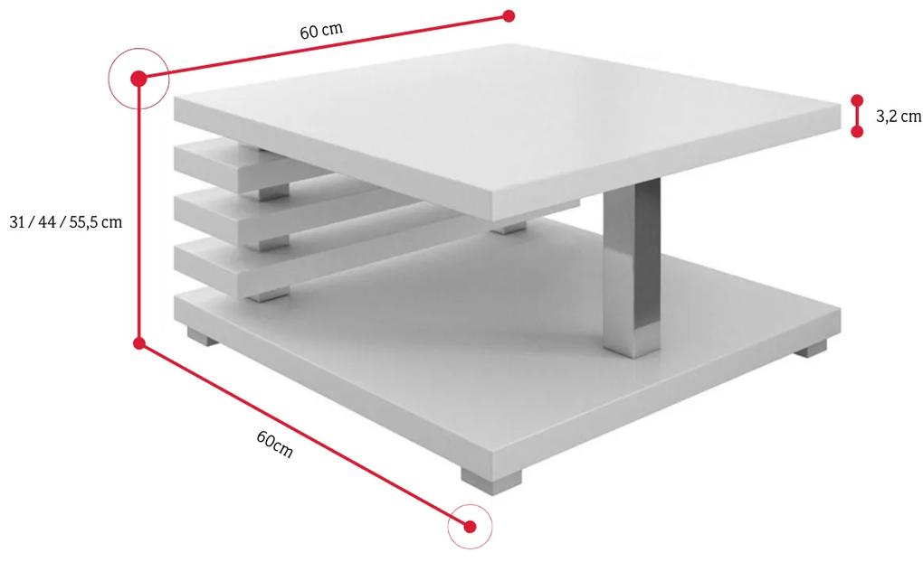 Konferenční stolek KYOTO, 60x44x60, bílý lesk